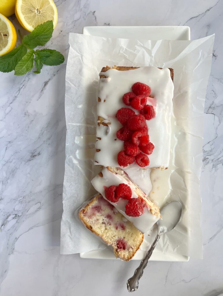 Raspberry Lemon Loaf Cake | Pinecones & Acorns